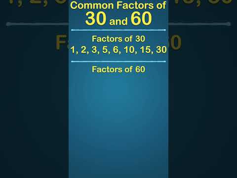Common Factors of 30 and 60 / #shorts /#maths / #viral / #mathstricks / #commonfactor