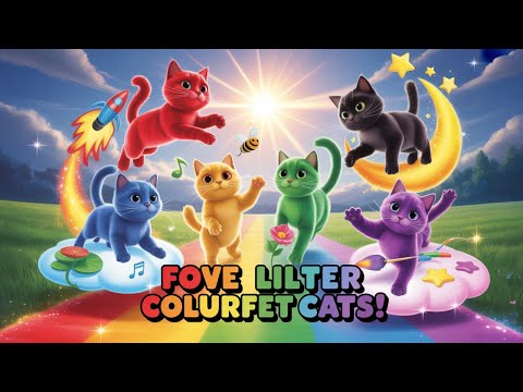 Five Little Colorful kitten Fun Rhyming Adventure for Kids Learn Colors & Imagination