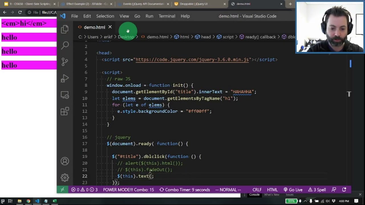 CIS658 - Client-Side Scripting (4/4)