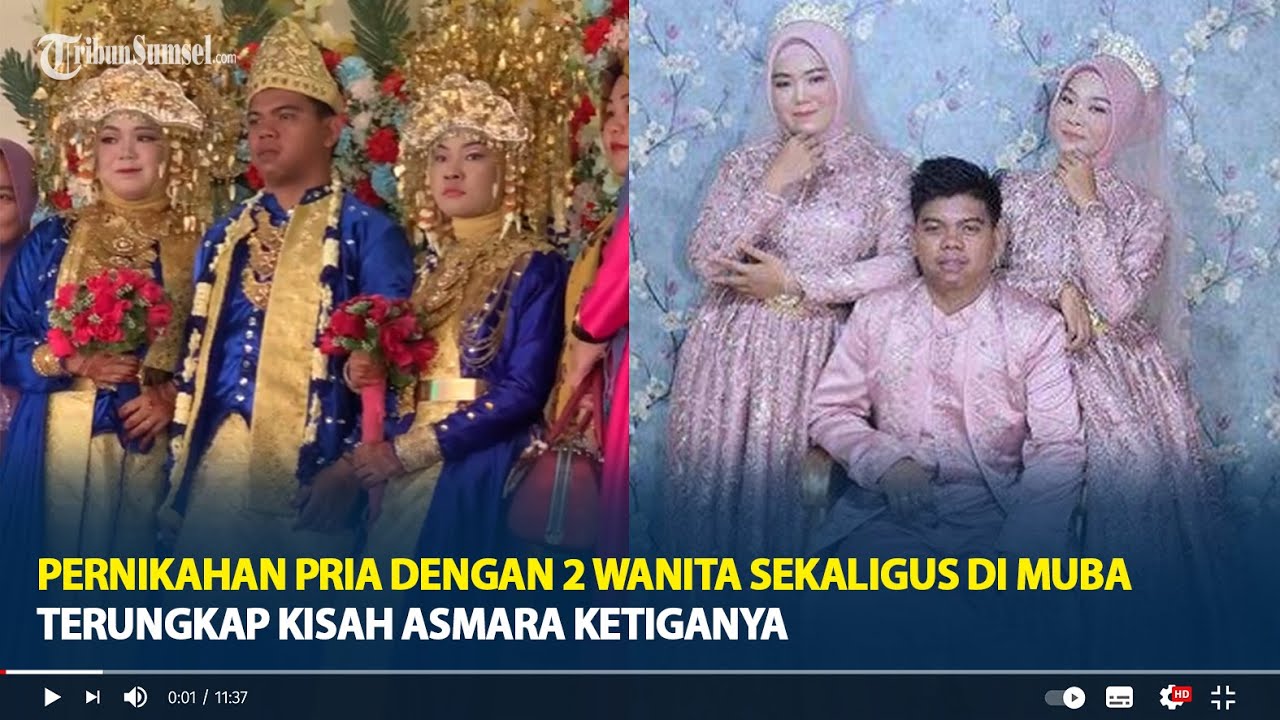 Heboh Resepsi Pernikahan Pria dengan 2 Wanita Sekaligus di Muba, Terungkap Kisah Asmara Ketiganya