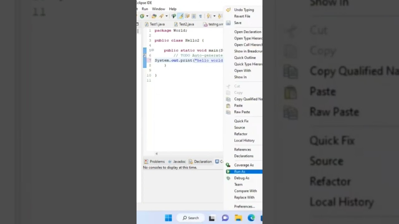 java project eclipse #code #java #eclipse #eclipsejava #javaprogramming #helloworld