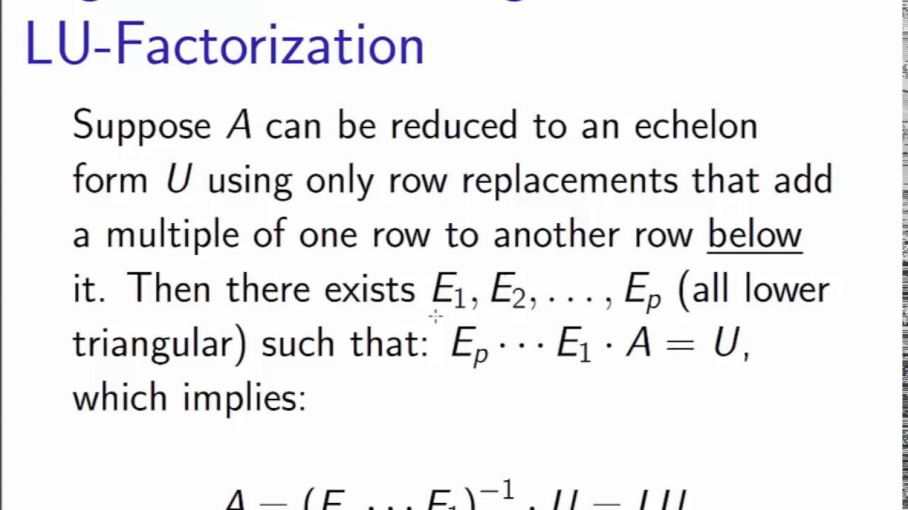 LU matrix factorization - part 2