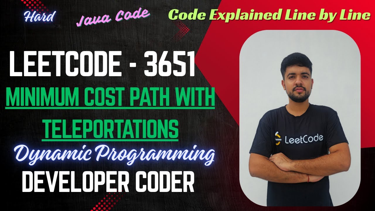 Minimum Cost Path with Teleportations | LeetCode 3651 | DP | Java Code | Developer Coder