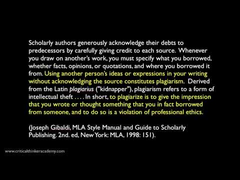 Plagiarism: The Basic Definition
