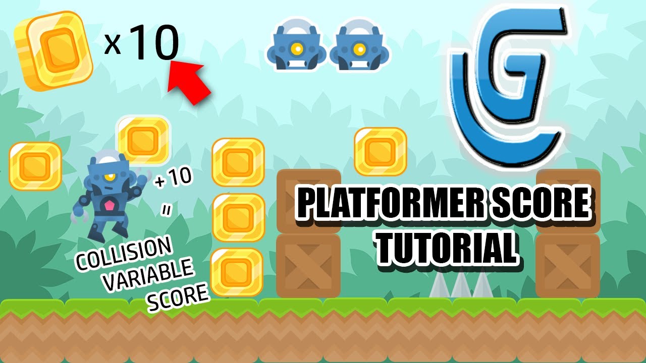 GDevelop 5 platformer score tutorial