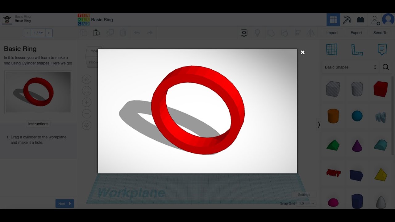 Basic Ring #tinkercad #3dprinting #3ddesign #project