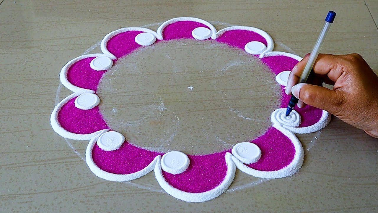 Easy New Simple Rangoli Designs For Diwali Color Rangoli - Blouse Designs