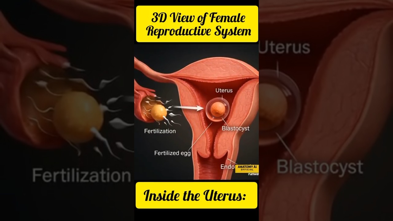 Inside the Uterus: 3D View of Female Reproductive System