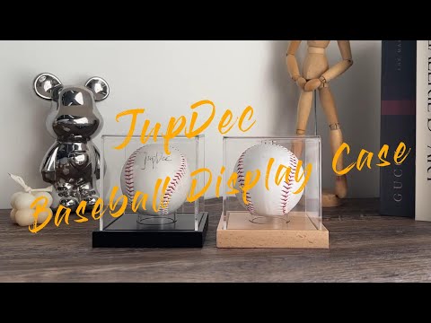 JupDec Baseball Display Case | Black & Pine Wood Edition – Premium Ball Holder Showcase ⚾🖤🌲