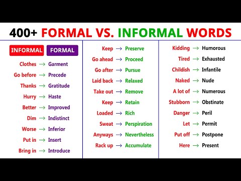 FORMAL vs. INFORMAL Words: 400+ Words to Expand Your Vocabulary in English