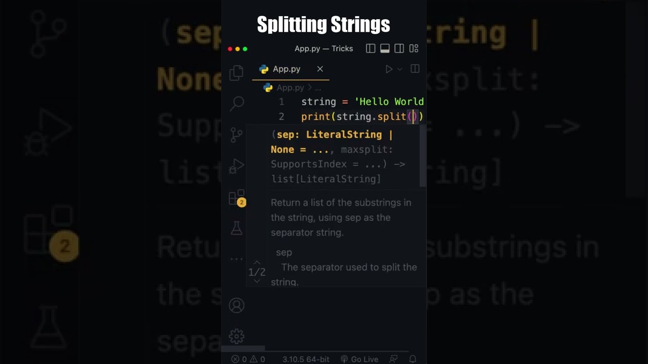 🔴  Splitting Strings in Python