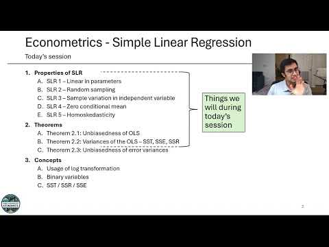 #3 Advanced Econometrics : Properties of SLR | Meaning of unbiasedness of OLS estimators