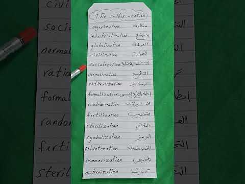 New.. new.. new!!! Let's see the suffix (-zation)!!! يلا نحسن مستوانا ونشوف كلمات جديدة