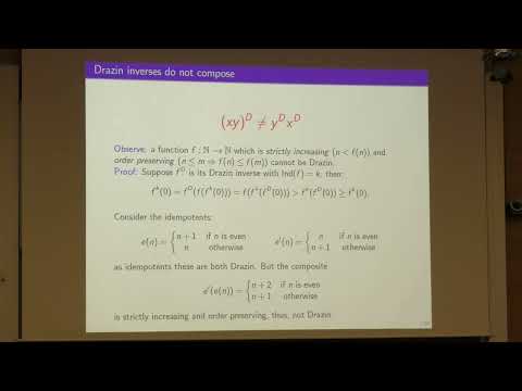 CT2024, Robin Cockett: Drazin Inverses in Categories