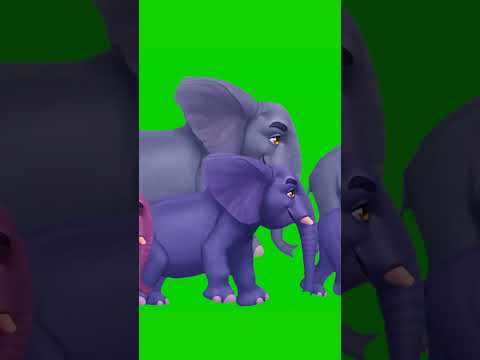 Cartoon Elephant Stampede Green Screen | Elephant Walking Green Screen #zooanimal #elephants