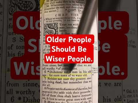 We Should Respect Our Elders. Ecclesiasticus 8:6 #God Of #Israel