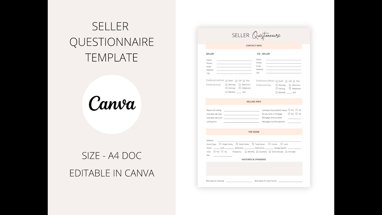 Editable Seller Questionnaire Template