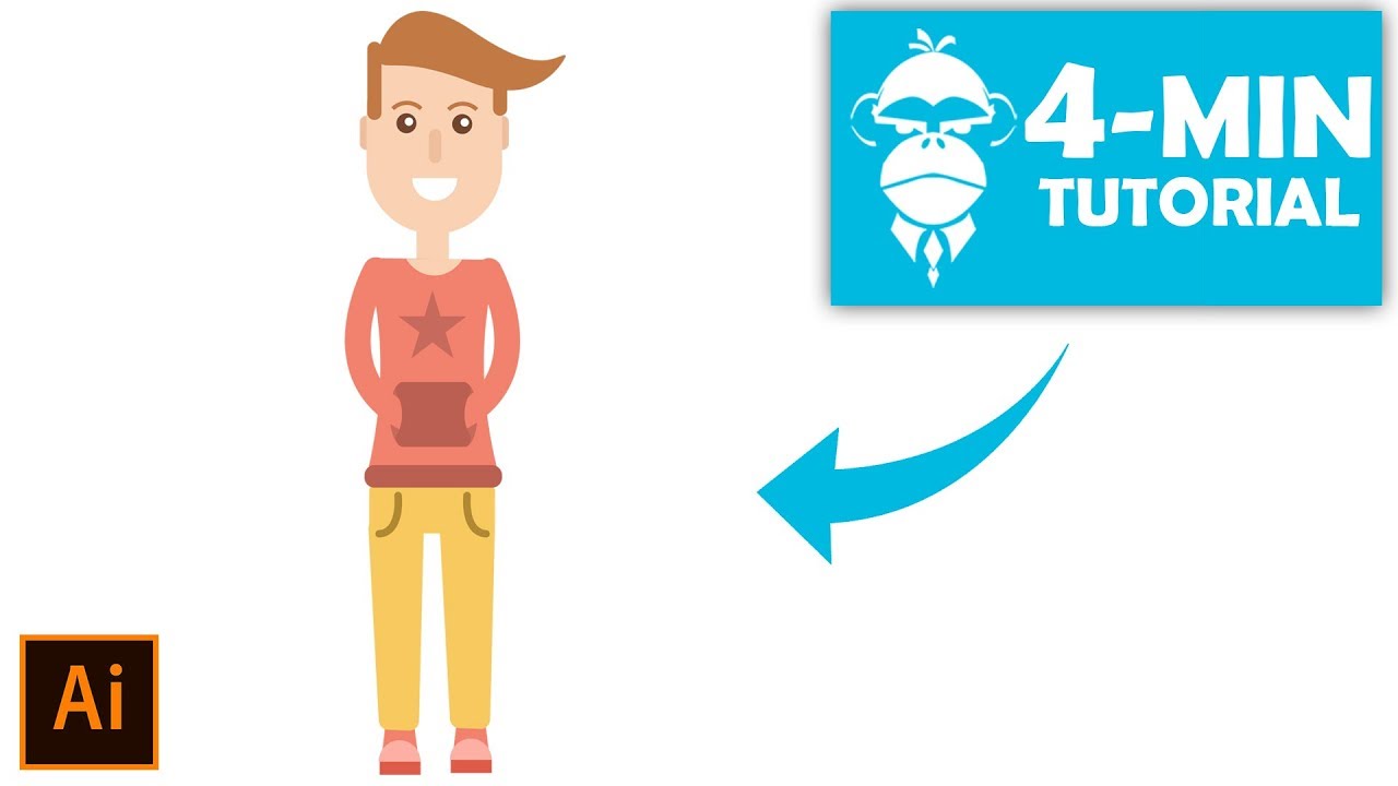 Flat Design Man Character - Illustrator Tutorial