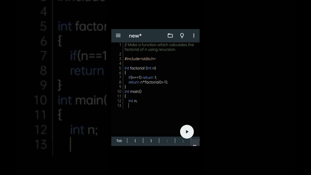 # function # factorial recursion # C language program