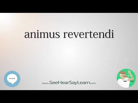 animus revertendi 🔊