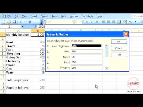 Using the Scenario Manager to Create Scenarios in Excel
