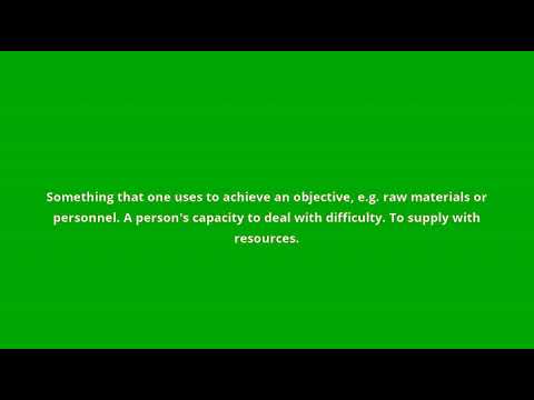 what is the meaning of resource