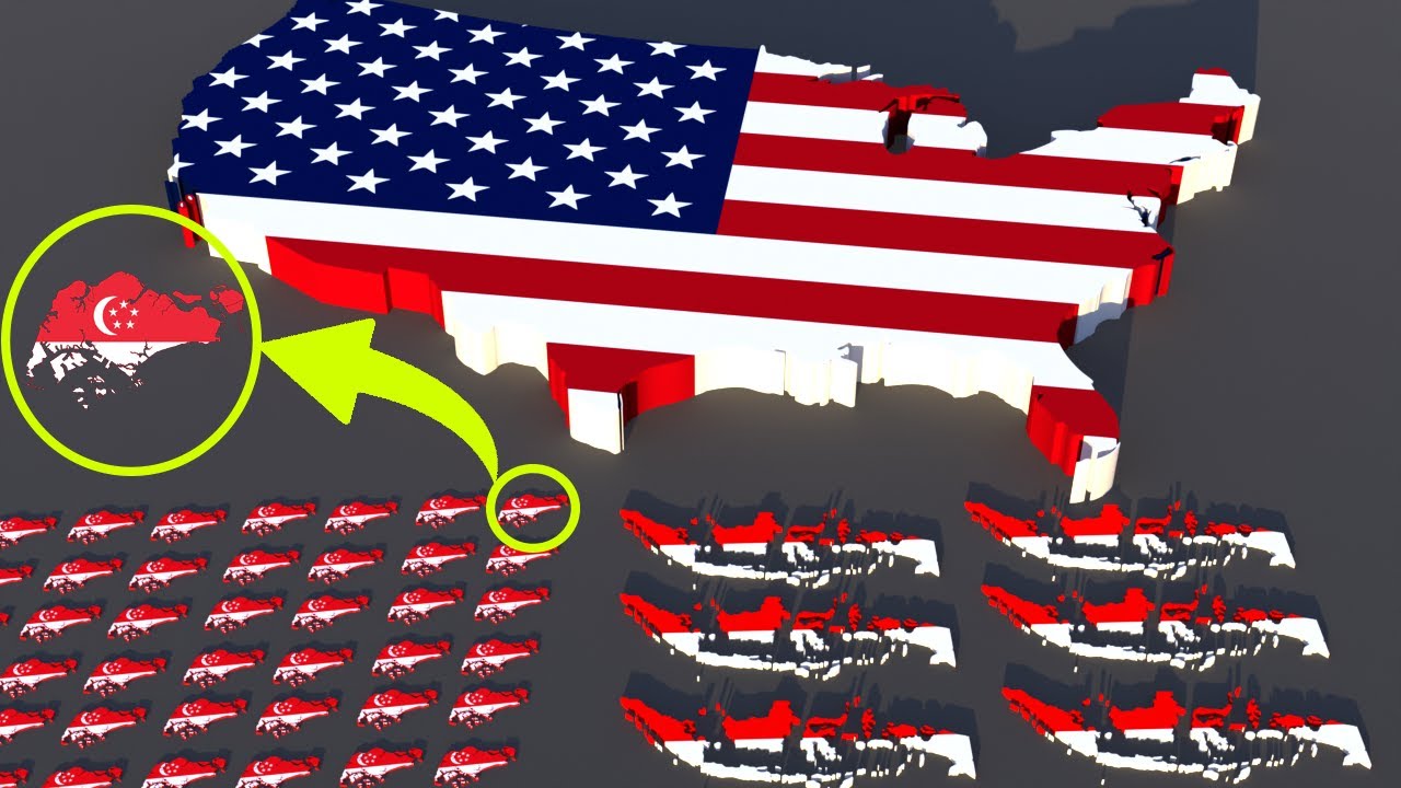 Countries size comparison VS USA