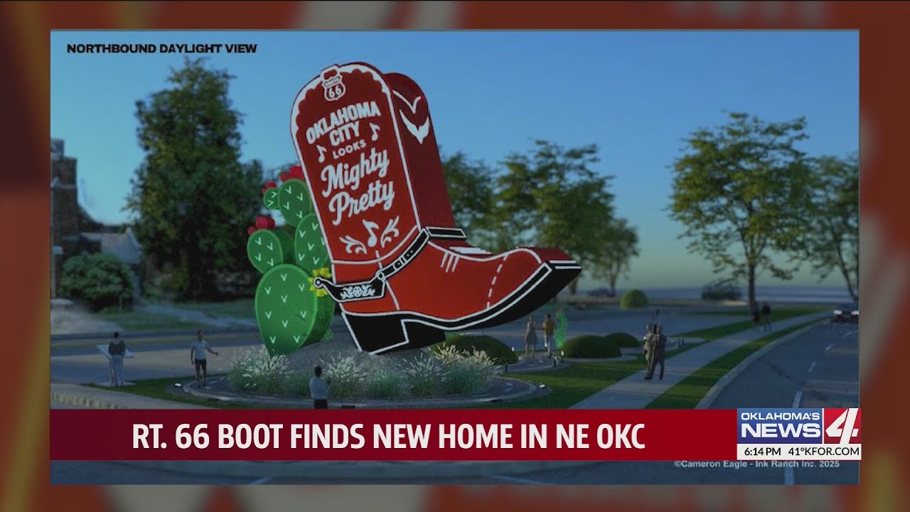 Rt. 66 boot finds new home in NE OKC