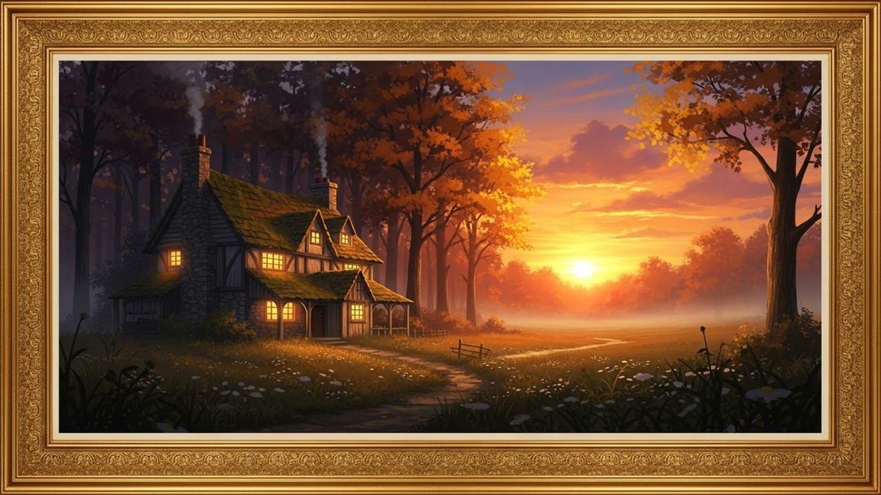 Warm Countryside House 🏡 Cozy TV Art Background 180 Minutes