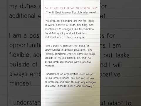 “WHAT ARE YOUR GREATEST STRENGTHS?” (The Number 1 Best Answer For Job Interviews!) #shorts