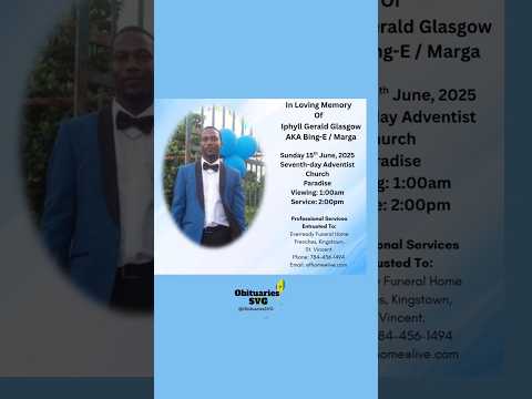 Iphyll Gerald Glasgow aka Bing-E or Marga | Funeral Announcement #obituariessvg