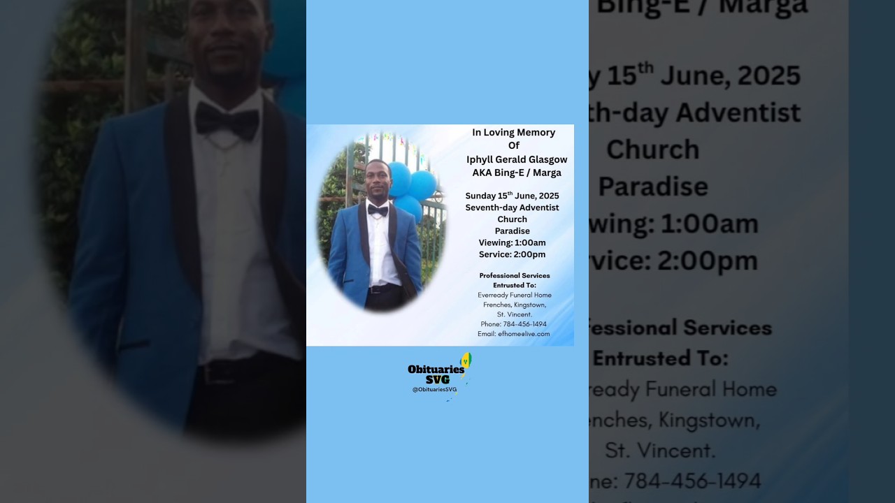 Iphyll Gerald Glasgow aka Bing-E or Marga | Funeral Announcement #obituariessvg