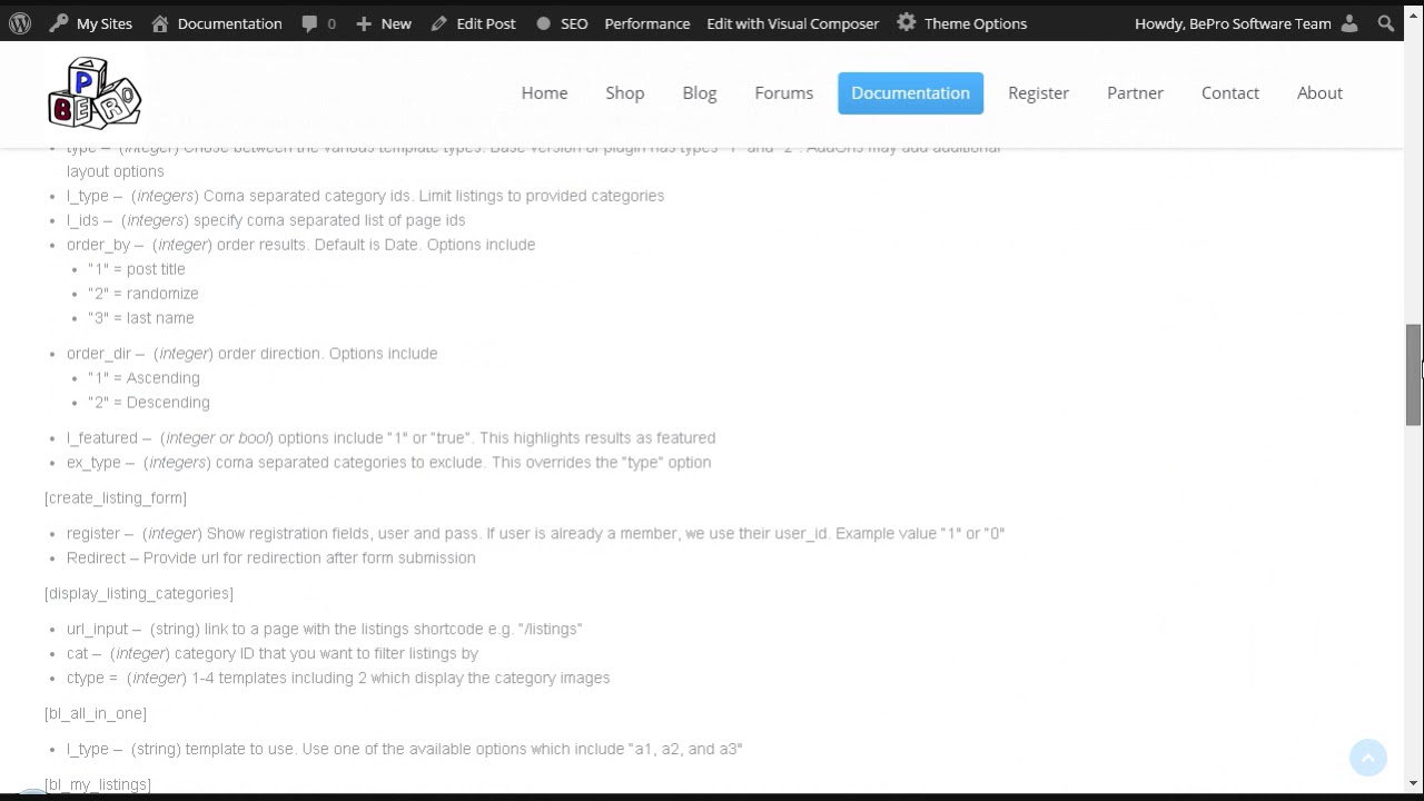 shortcode builder documentation