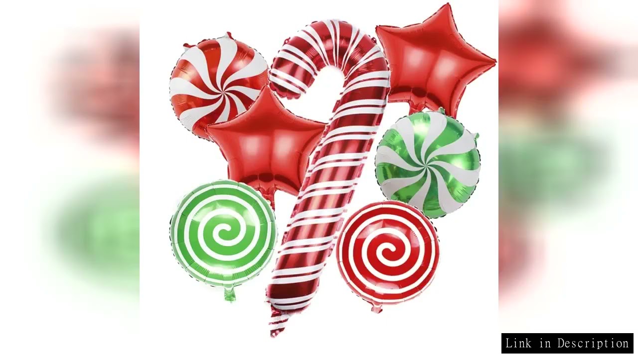 Christmas Party Candy Cane Foil Balloons Santa Claus Crutch Red Green Sweet Candies Balloon New Year