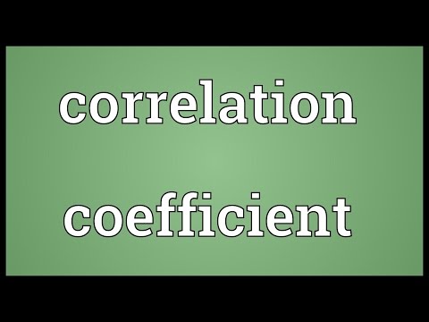Correlation coefficient Meaning