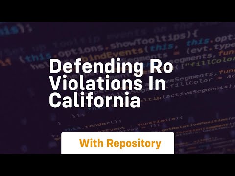 Defending ro violations in california