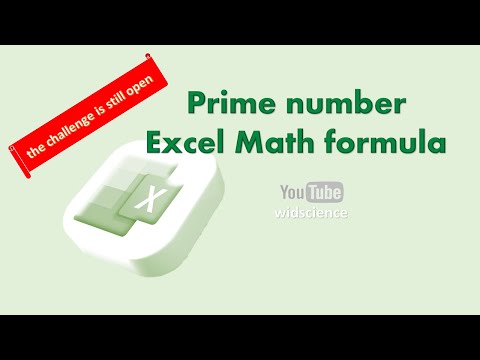 Prime Number Excel Math Formula || a challenge for you (No sound)