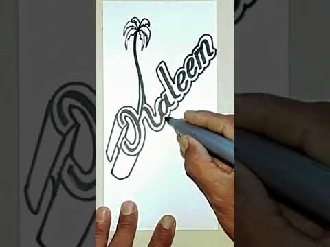 kaleem name in 3d draw #modern calligraphy #shorts