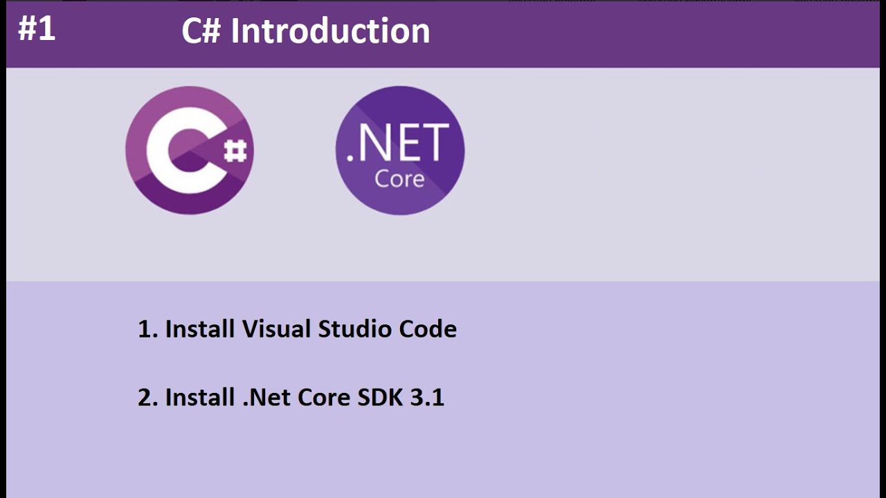 #1 | C# Introduction | C-Sharp Tutorial | .Net Core Framework