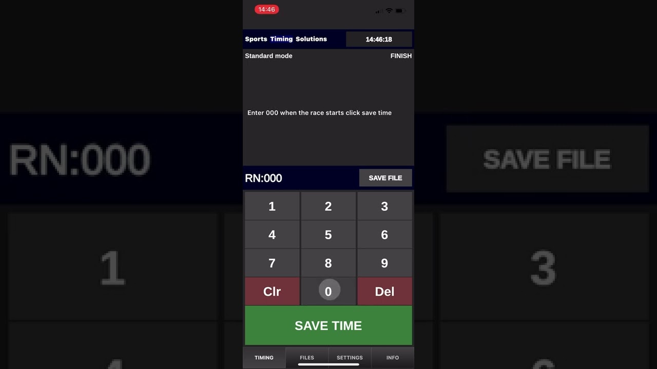 Recording the start time on STS Pro Time