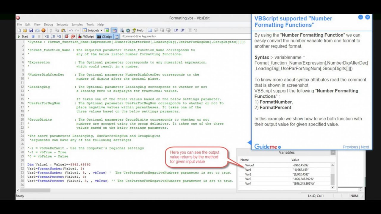 VBScript - Numbers Function