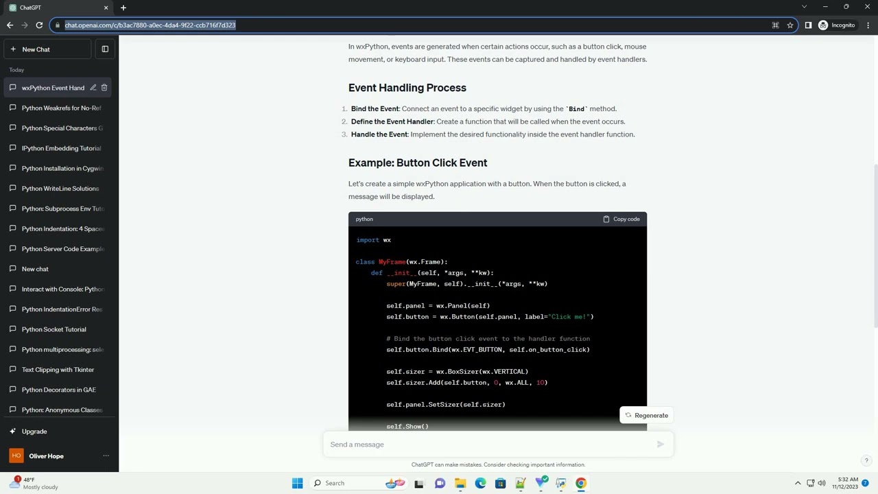 wxPython how do I fire events