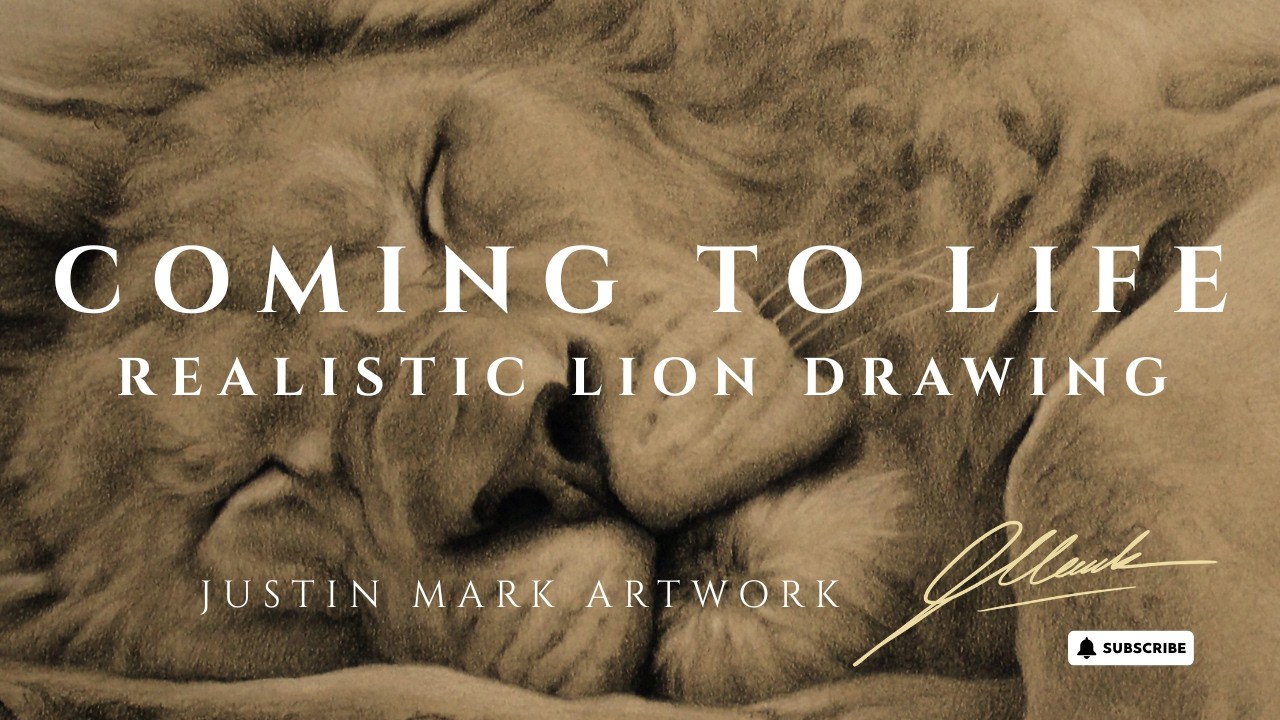 Realistic Lion Drawing Timelapse - Wildlife Art