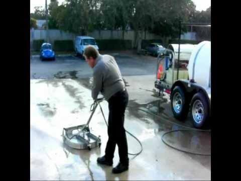 EXTREMELY FAST CONCRETE CLEANING VIDEO Dan Swede 800-666-1992 sales@hcsclean.com