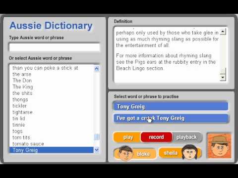 Aussie Dictionary - Aussie words starting with T