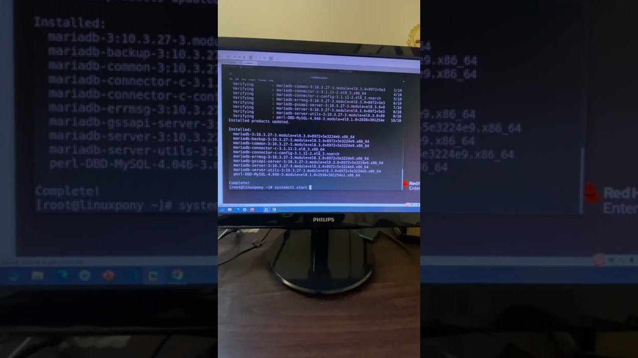 start MariaDB after installation, Red Hat Enterprise 8 Linux Tutorial 14
