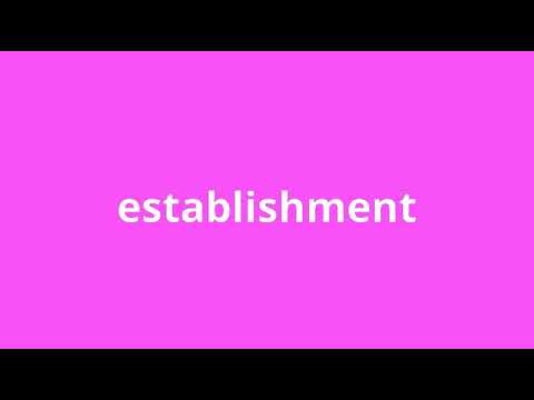 what is the meaning of establishment
