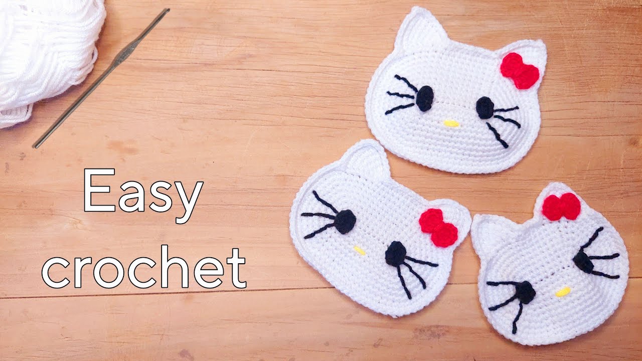 Easy Hello Kitty Applique Tutorial for Crochet Beginners | DIY Crochet Applique🔥