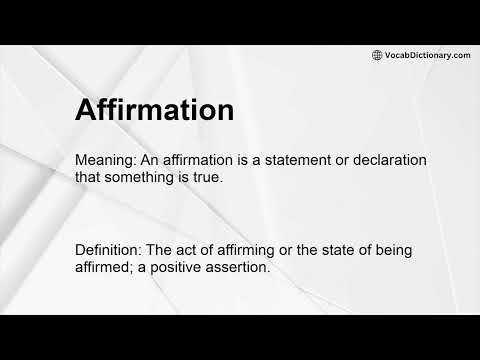 Affirmation Meaning
