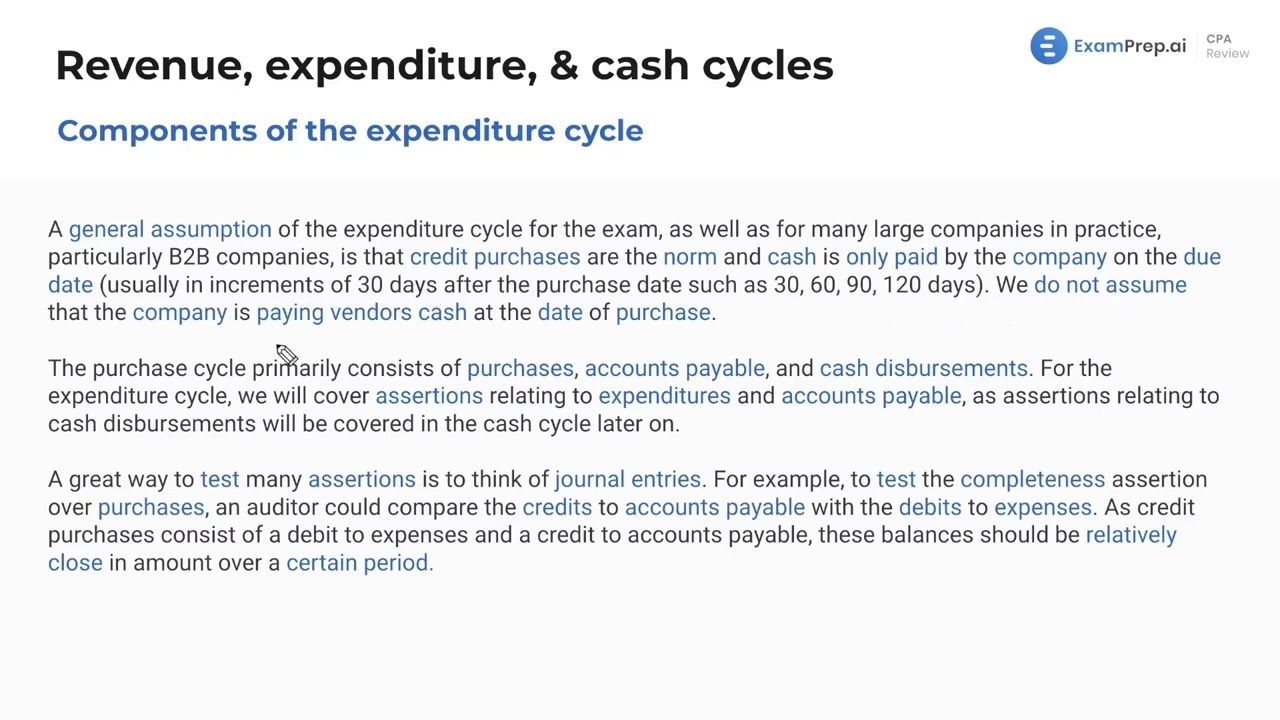 Expenditure Cycle [CPA Prep]